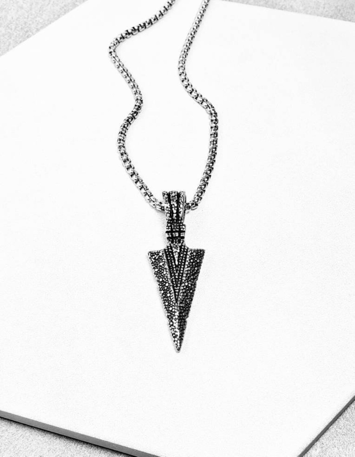 Men's STUDDED ARROWHEAD Necklace Men's | Etsy