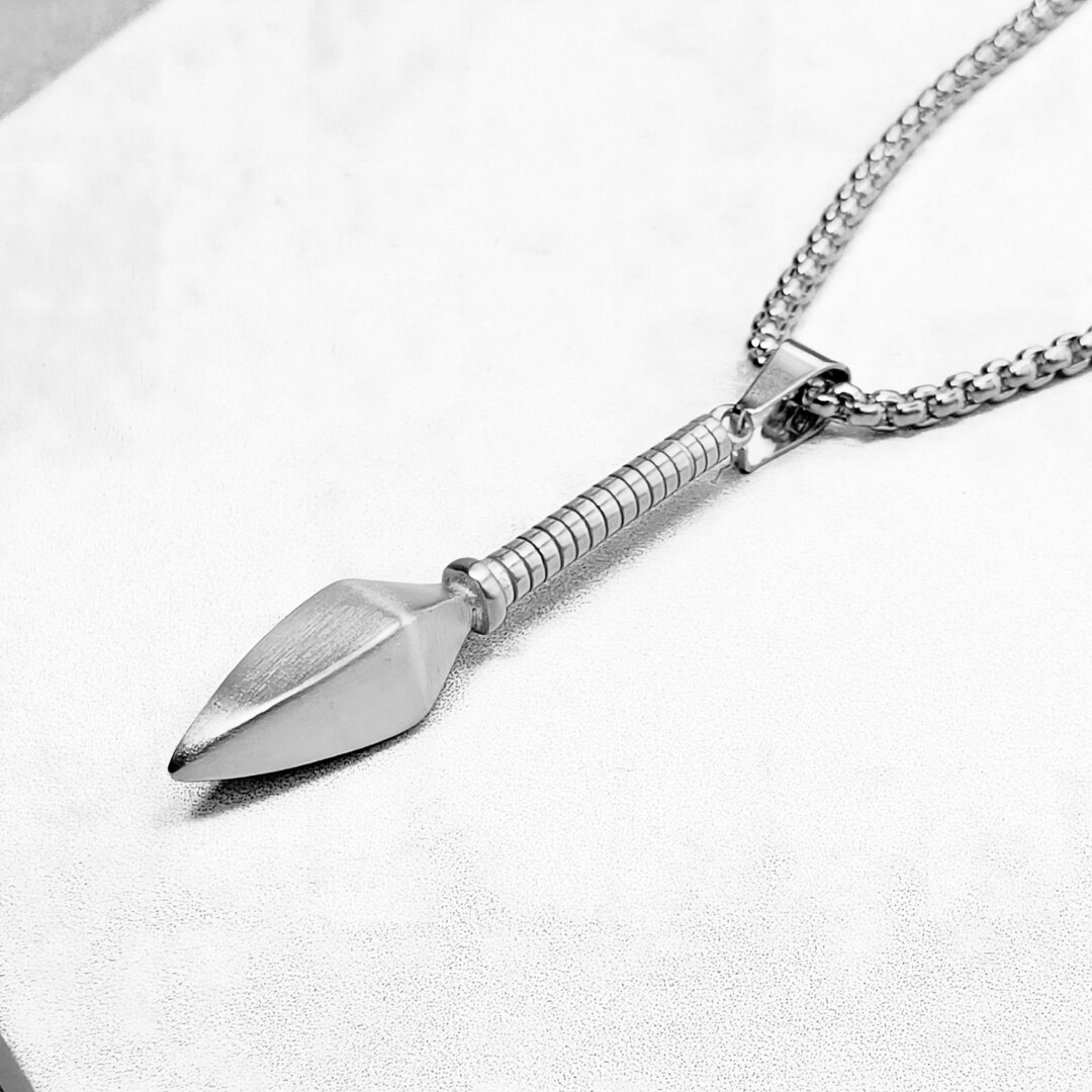 Men's GUNGNIR VIKING SPEAR Necklace | Men's Matte Silver Stainless ...
