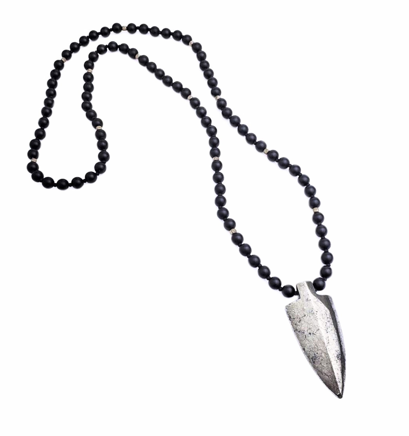 Men's pyrite Arrowhead Necklace Men's | Etsy