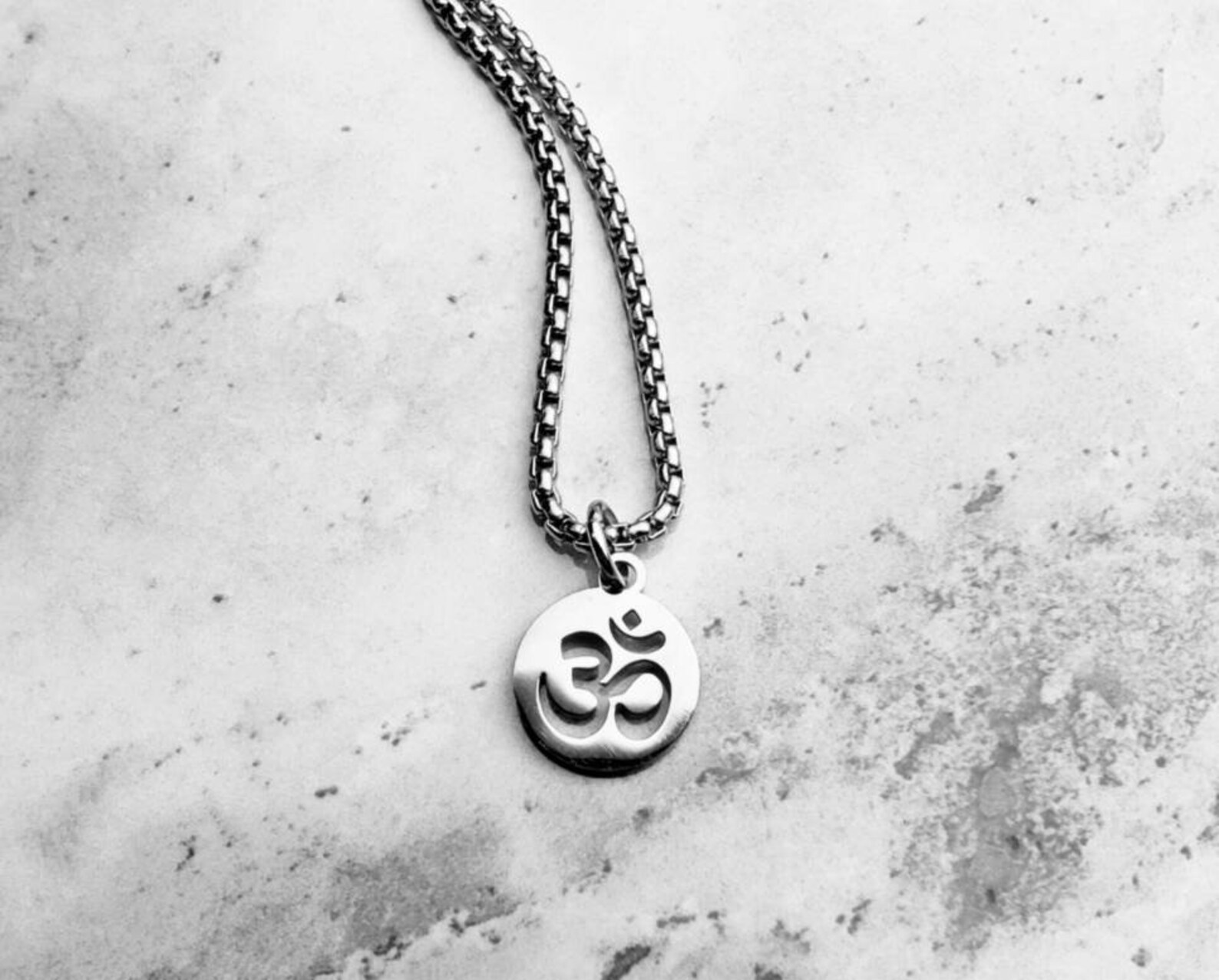 Men's silver OM Coin Necklace Men's - Etsy