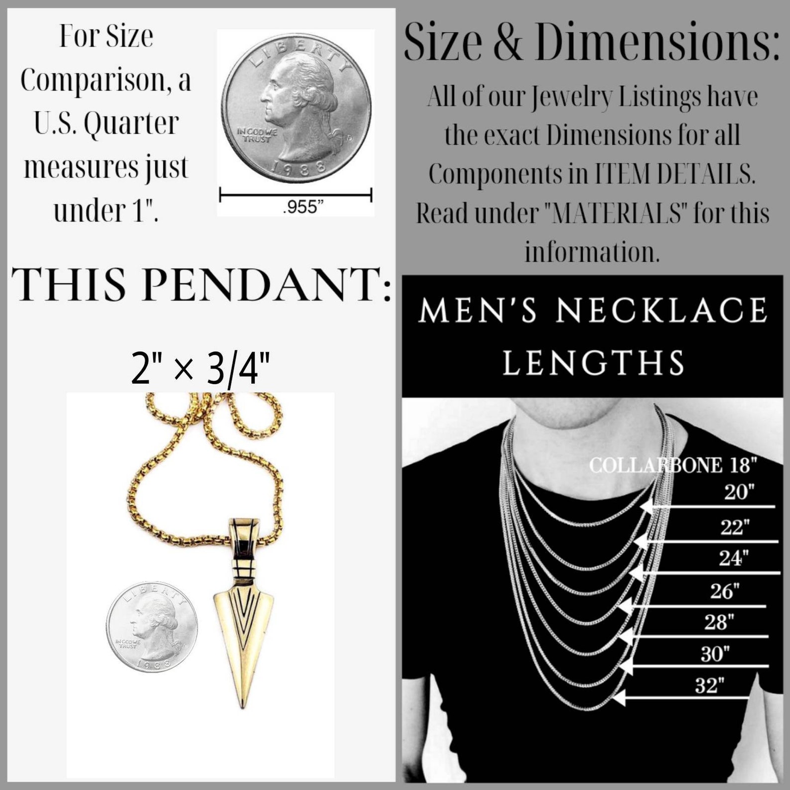 Men's golden Arrowhead Necklace Men's - Etsy