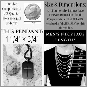 Men's CROSS DOG TAG Necklace | Men's Matte Black Stainless Steel Cross ...
