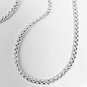 Men's PLATINUM BOX CHAIN Necklace | Men's Platinum Silver Stainless ...