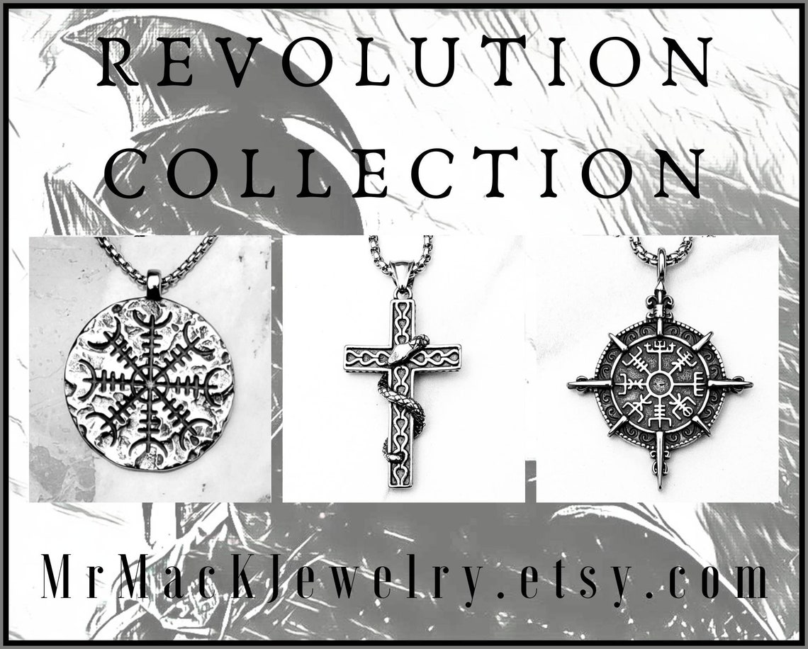 Men's viking Cross Necklace Men's Silver - Etsy