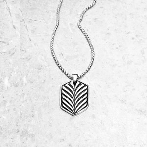 Men's chevron Shield Necklace Mens Silver Stainless Steel Chevron ...