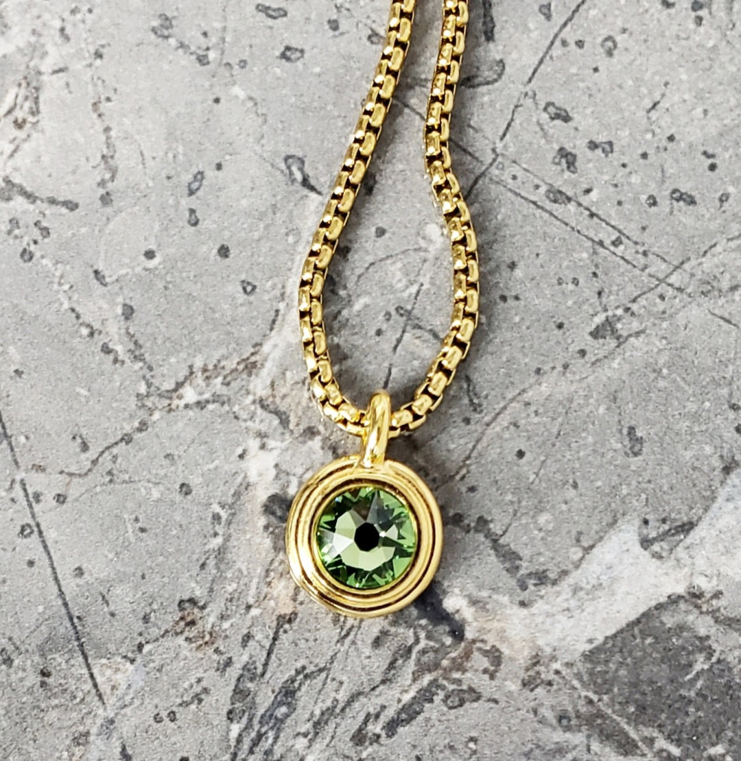 Men's GOLD PERIDOT COIN Necklace | Men's Peridot Gemstone Gold ...