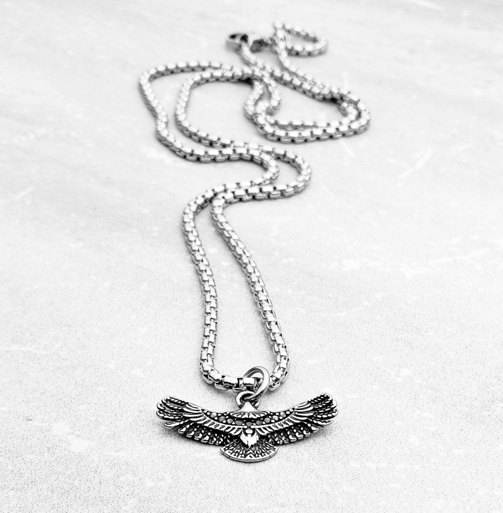 Men's tribal FLYING Eagle Necklace Men's - Etsy