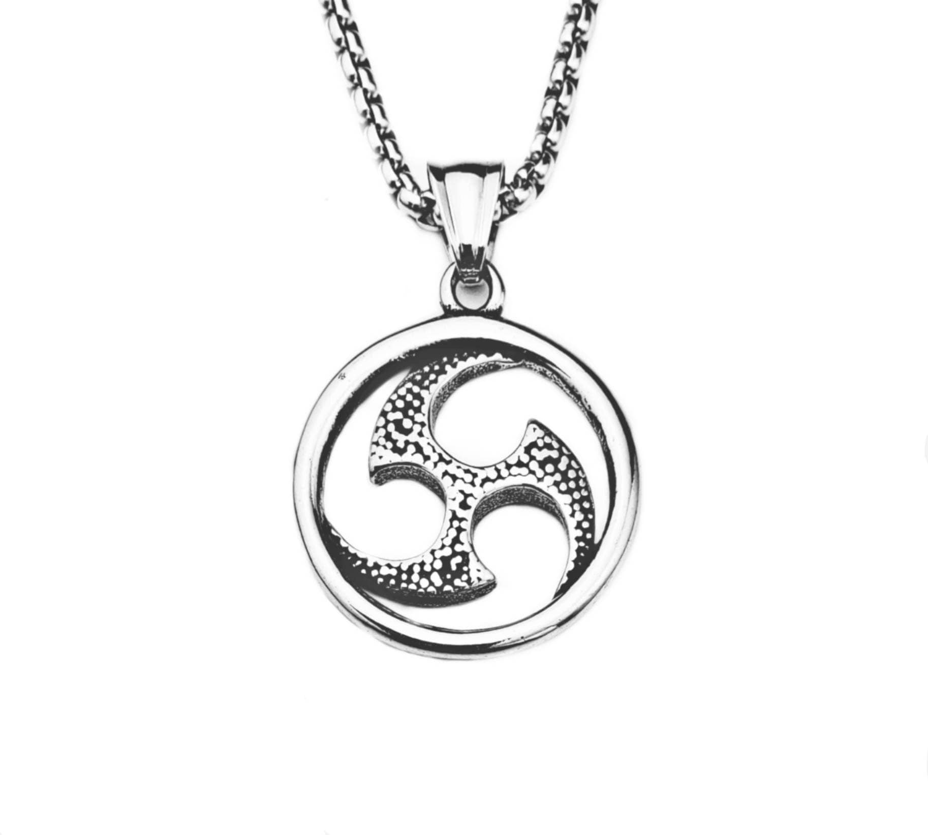 Men's SHINTO TOMOE Necklace | Men's Silver Stainless Steel Japanese ...