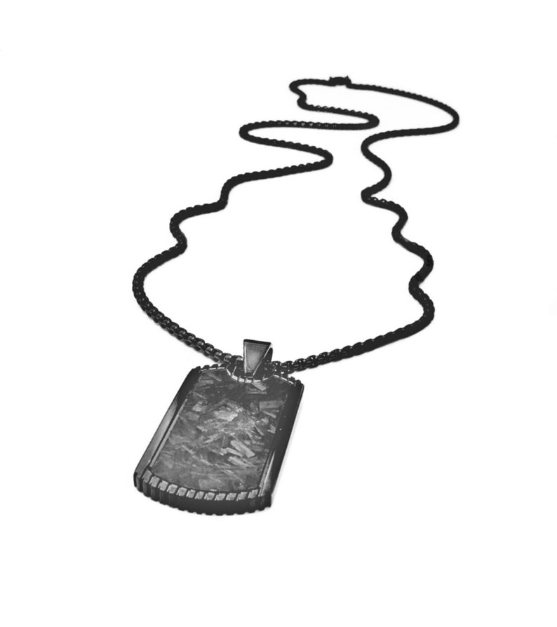 Men's graphite DOG Tag Necklace Men's | Etsy