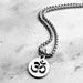 Men's SILVER OM COIN Necklace | Men's Silver Stainless Steel Om Coin ...