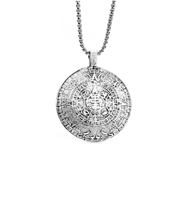 Men's aztec Medallion Necklace Men's - Etsy
