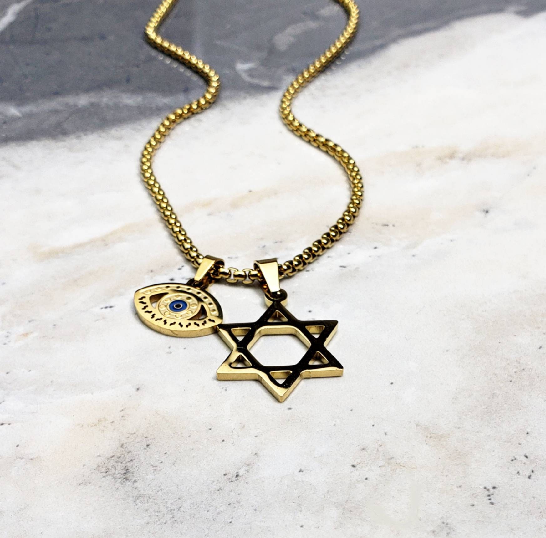 Men's star of DAVID Protection Necklace - Etsy