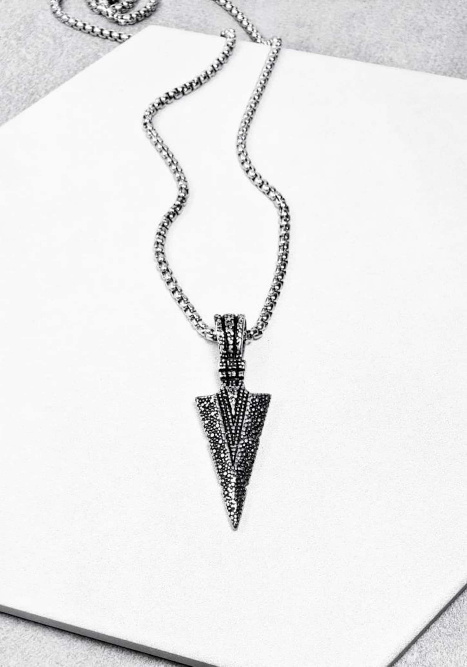 Men's STUDDED ARROWHEAD Necklace Men's | Etsy