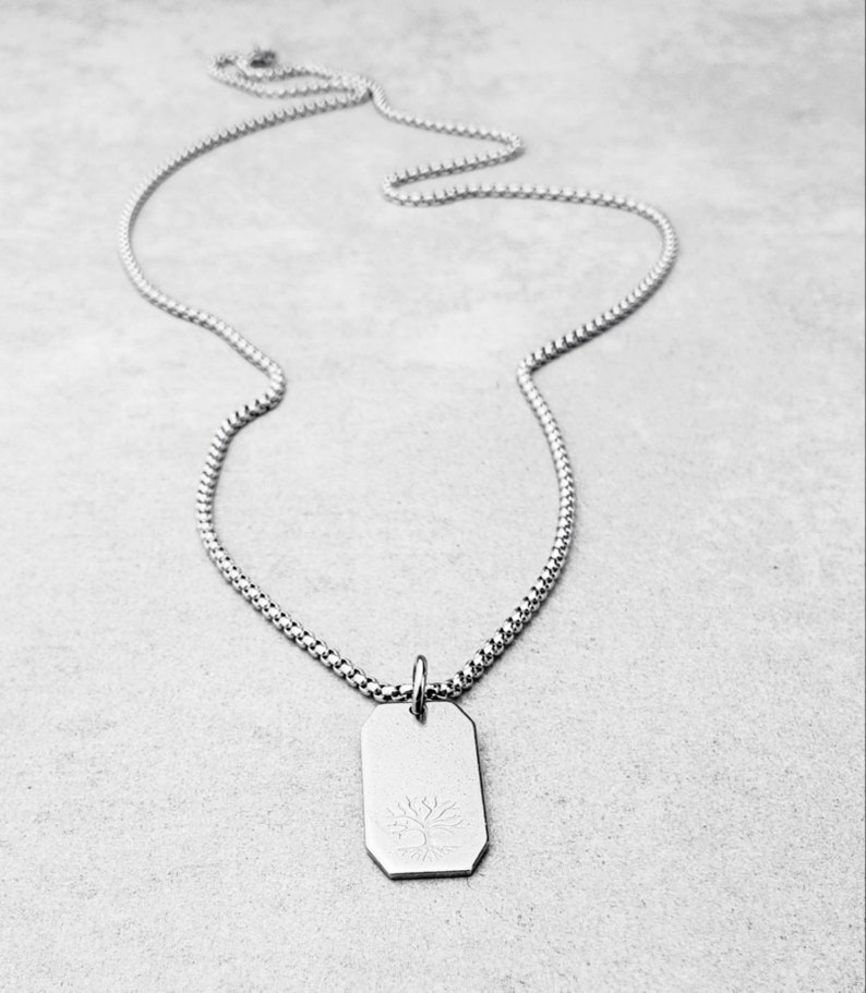 Men's tree of LIFE Tag Necklace Men's | Etsy