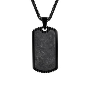 Men's GRAPHITE DOG TAG Necklace | Men's Graphite Carbon Fiber Inlay ...