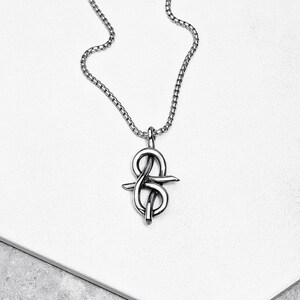 Men's tribal Infinity Necklace Men's Silver Stainless Steel Tribal ...