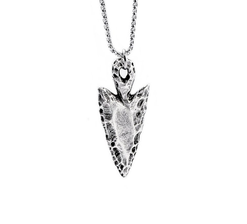 Men's rustic Arrowhead Necklace Men's - Etsy