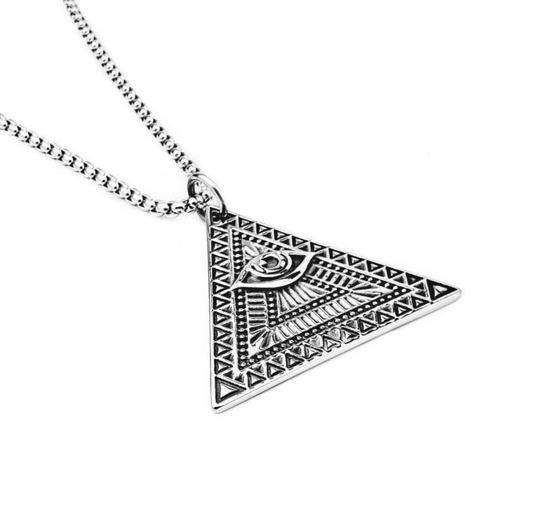 Men's evil EYE Pyramid Necklace Men's - Etsy
