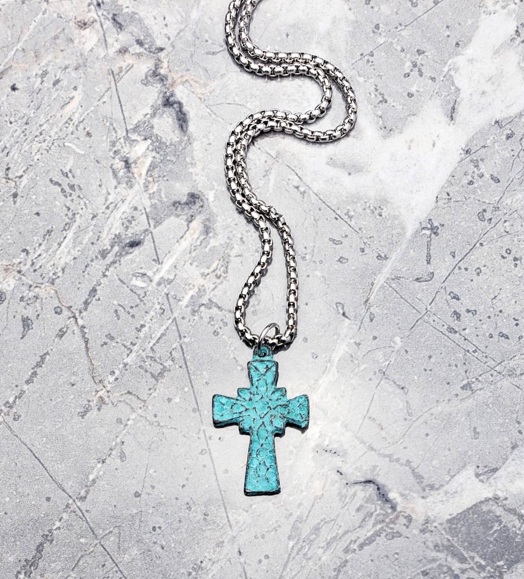 Men's mykonos COPTIC Cross Necklace Men's Turquoise Mykonos Coptic ...