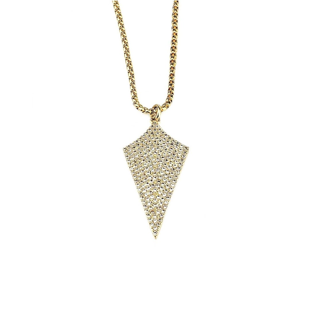 Men's "pave Arrowhead" Necklace| Men's Gold Pave Cubic Zirconia ...