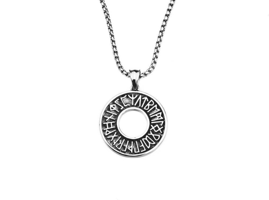 Men's norse RUNES Medallion Necklace - Etsy