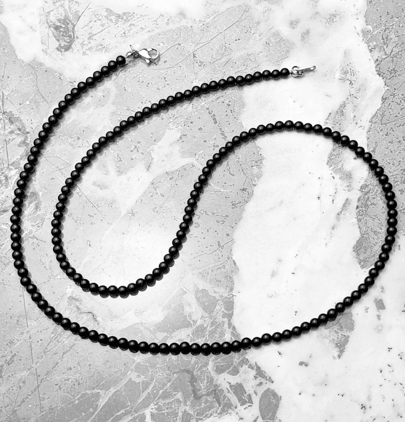 Men's black ONYX Chain Necklace Men's - Etsy