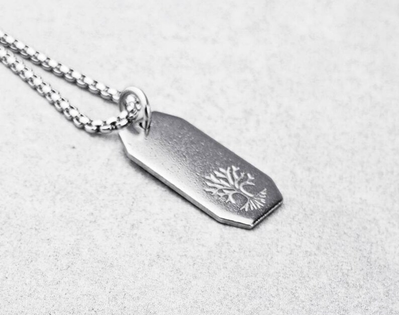 Men's tree of LIFE Tag Necklace Men's | Etsy