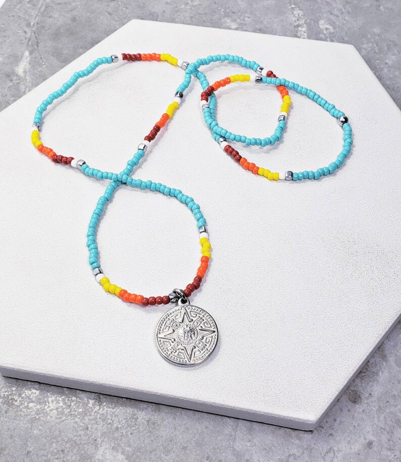 Men's aztec TRIBAL Turquoise Necklace - Etsy