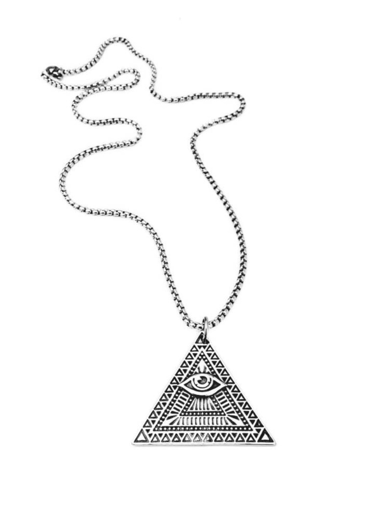 Men's evil EYE Pyramid Necklace Men's - Etsy
