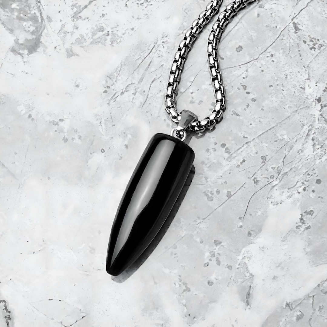 Men's BLACK ONYX POINT Necklace | Men's Black Onyx Gemstone Point ...