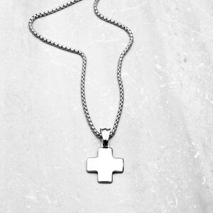 Men's SILVER GREEK CROSS Necklace | Men's Silver Stainless Steel Greek ...
