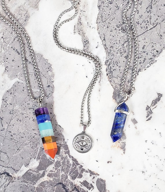 Men's chakra necklace store