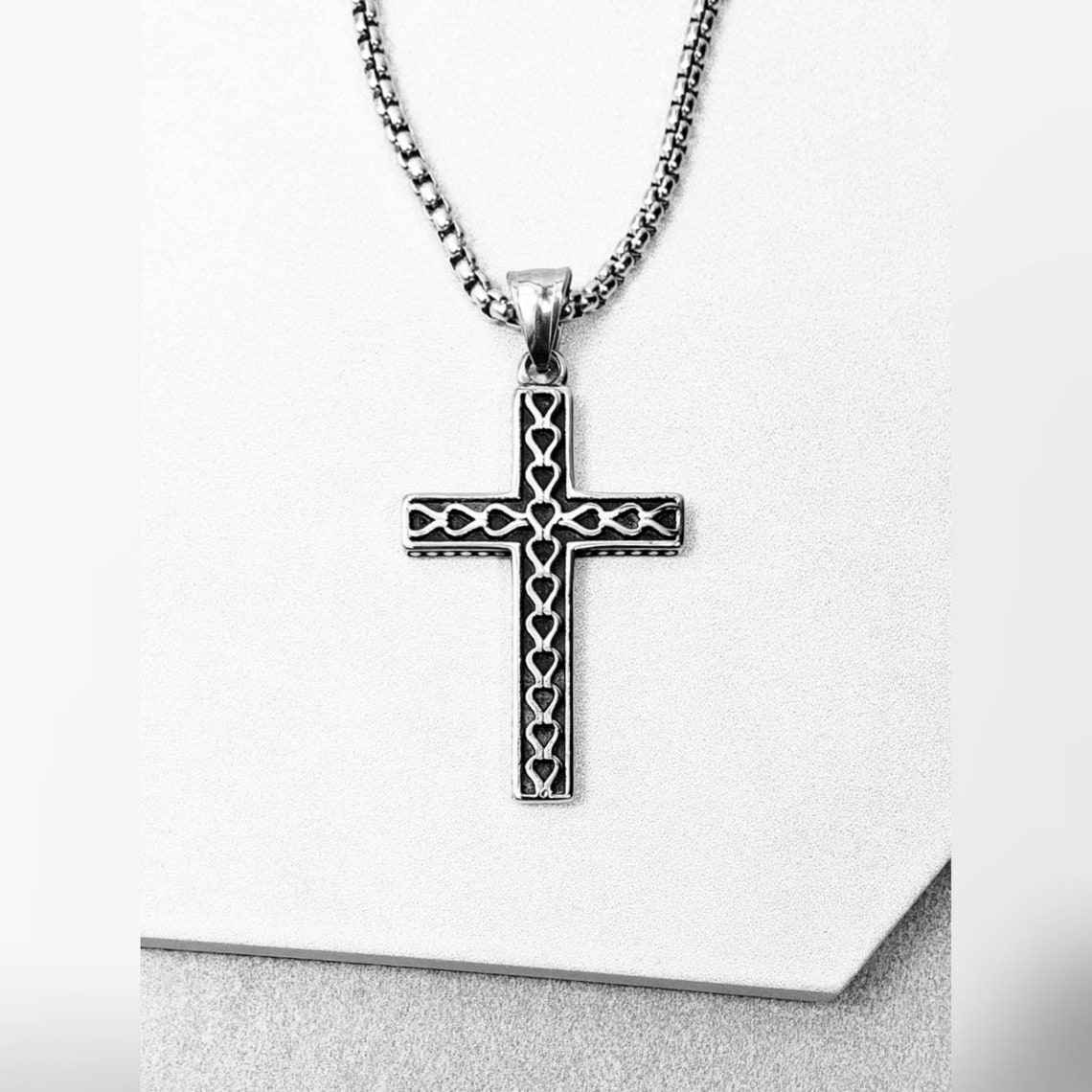 Men's viking Cross Necklace Men's Silver - Etsy