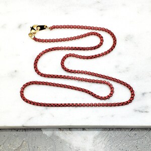 Men's "red BOX Chain" Necklace| Men's Red Stainless Steel Box Chain ...