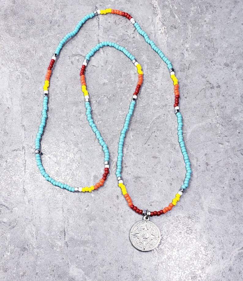 Men's aztec TRIBAL Turquoise Necklace - Etsy