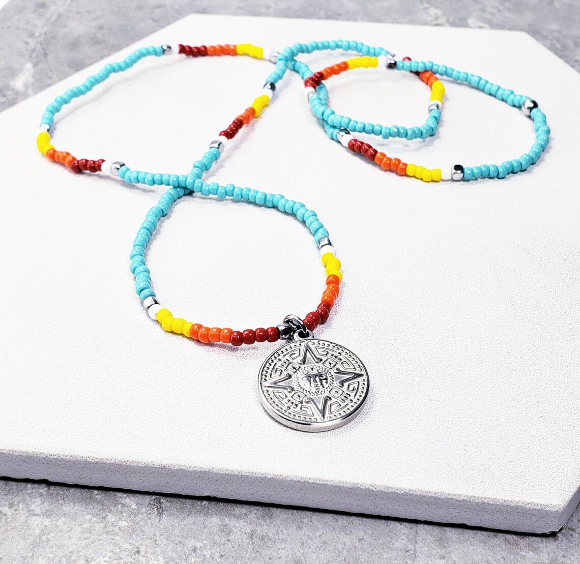 Men's aztec TRIBAL Turquoise Necklace - Etsy