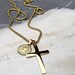 Men's gold SAINTS Cross Necklace Men's - Etsy