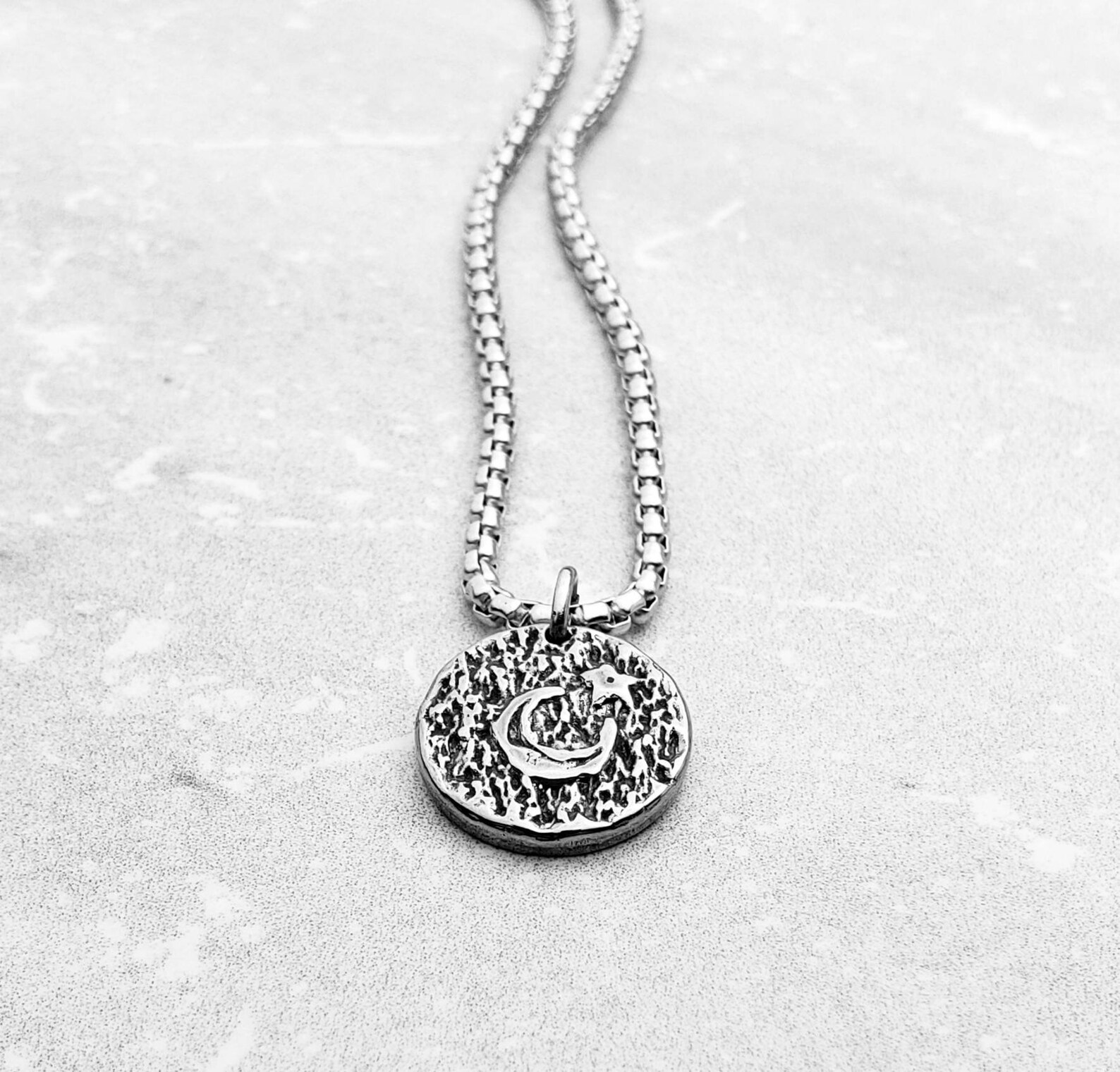 Men's crescent MOON & Star Necklace Men's | Etsy