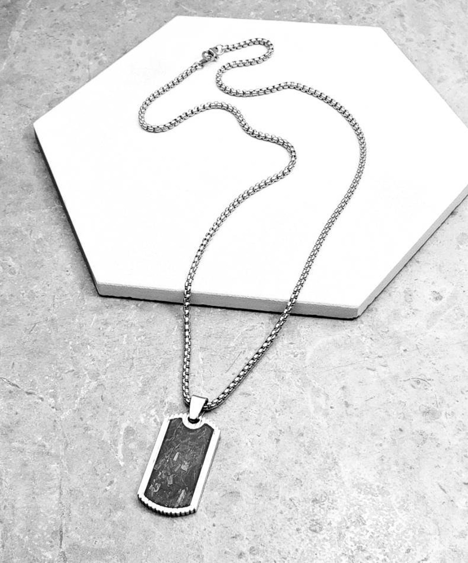 Men's graphite DOG Tag Necklace Men's - Etsy