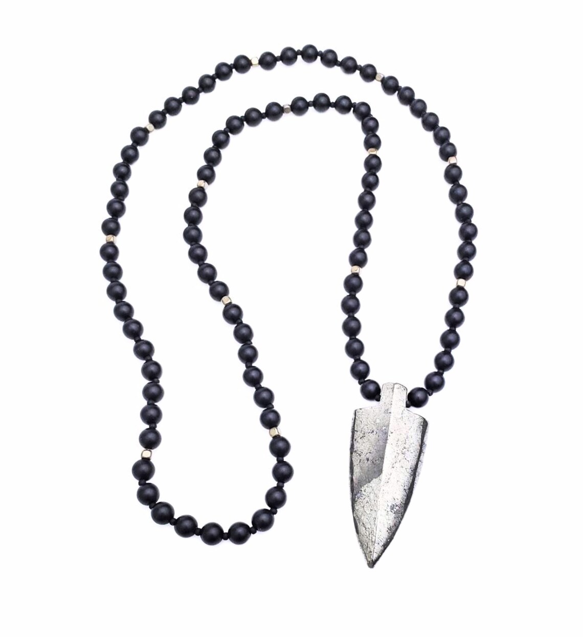 Men's pyrite Arrowhead Necklace Men's | Etsy