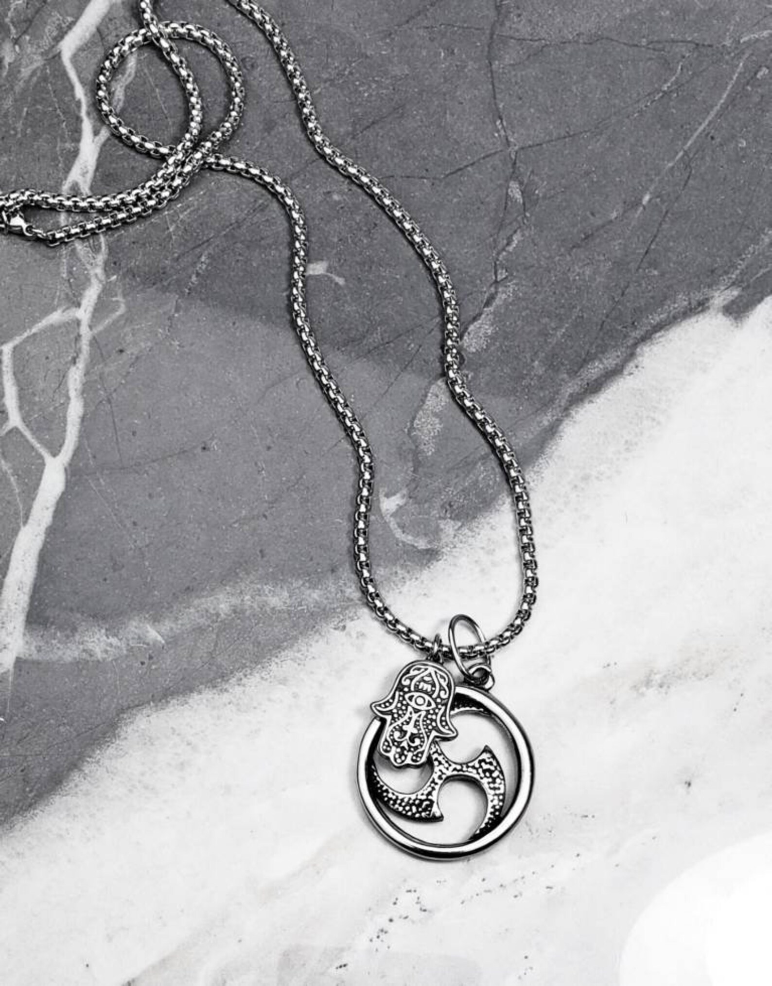 Men's hamsa SHINTO Tomoe Necklace Men's | Etsy