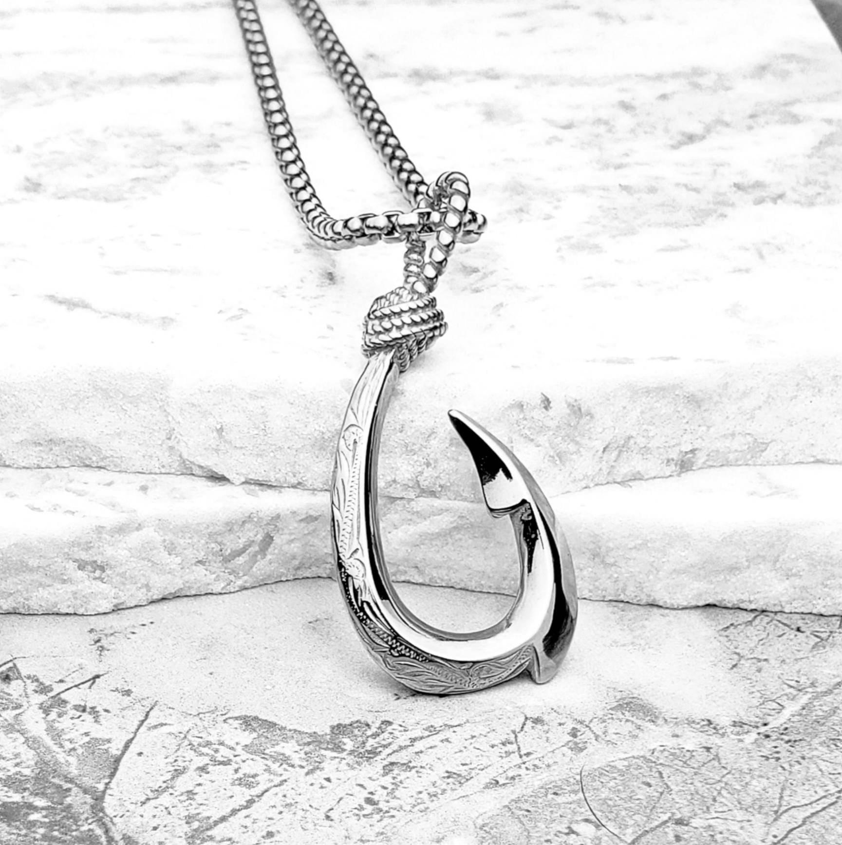 Men's tribal FISH Hook Necklace Men's - Etsy