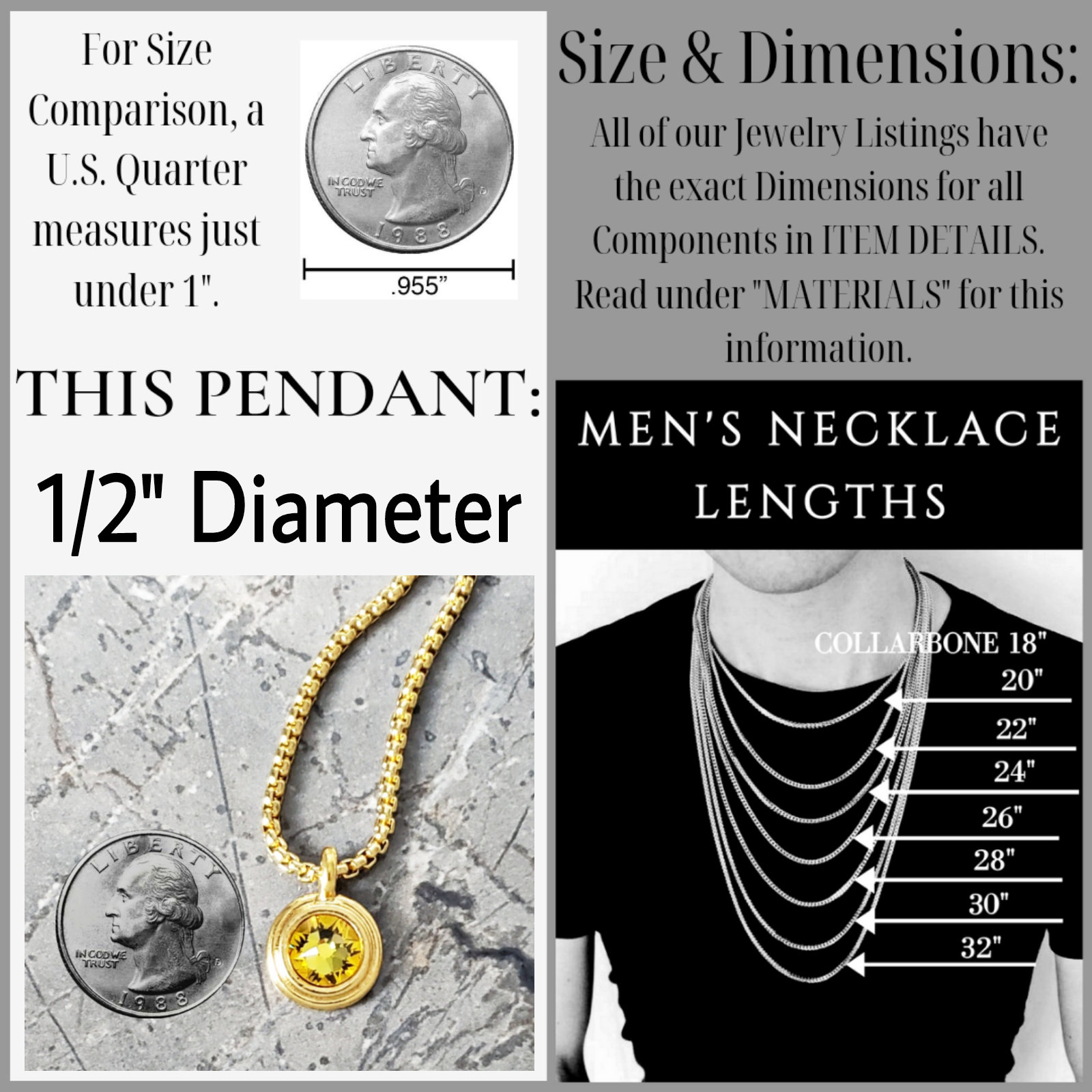 Men's GOLD CITRINE COIN Necklace | Men's Citrine Gemstone Gold ...