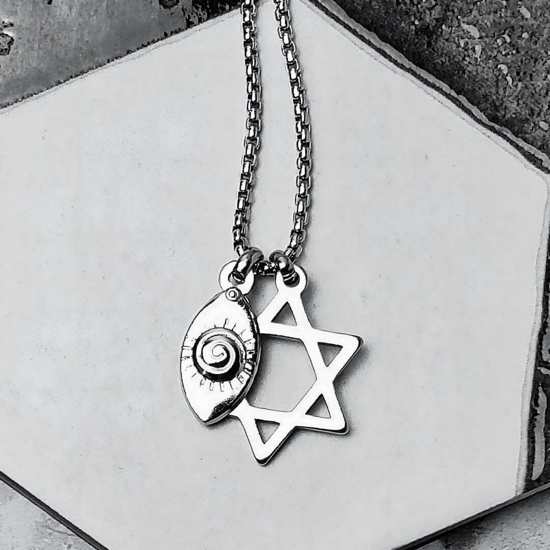 Men's PROTECTION STAR of DAVID Necklace | Men's Silver Stainless Steel ...