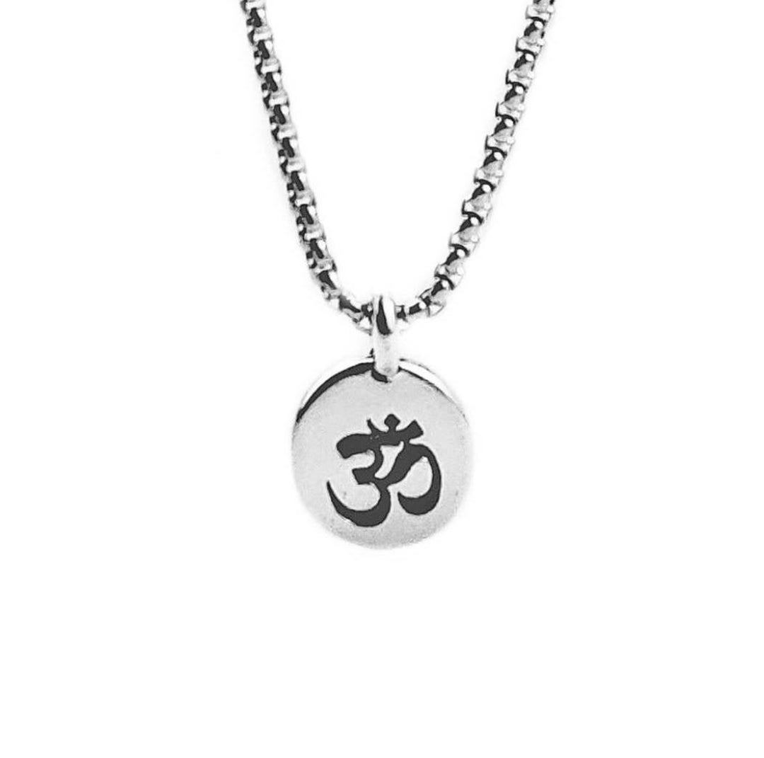 Men's "om Coin" Necklace| Men's Silver Stainless Steel Om Coin Pendant ...