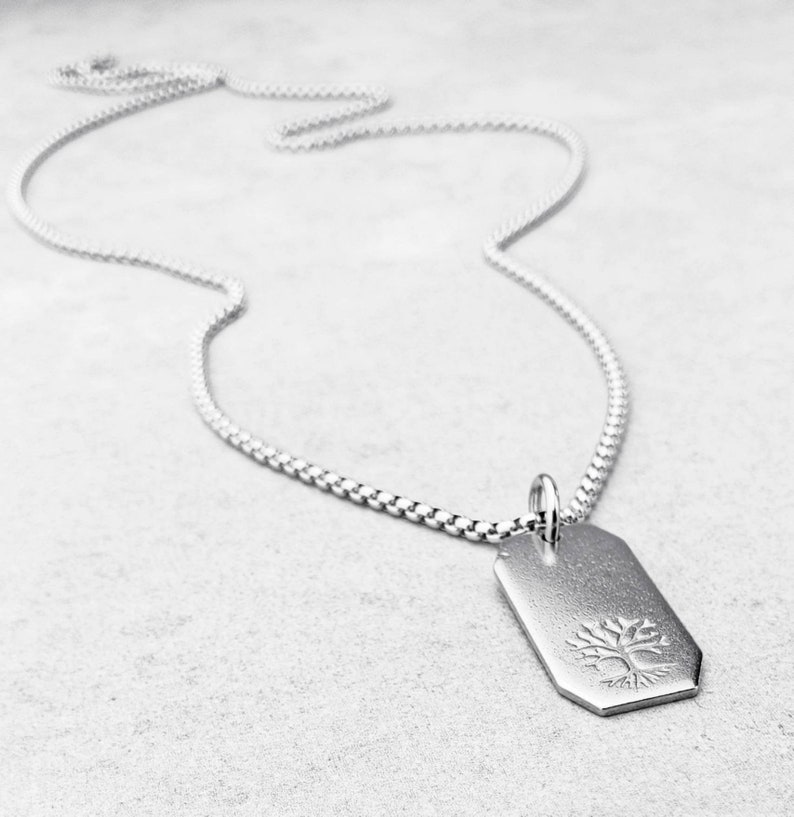 Men's tree of LIFE Tag Necklace Men's | Etsy