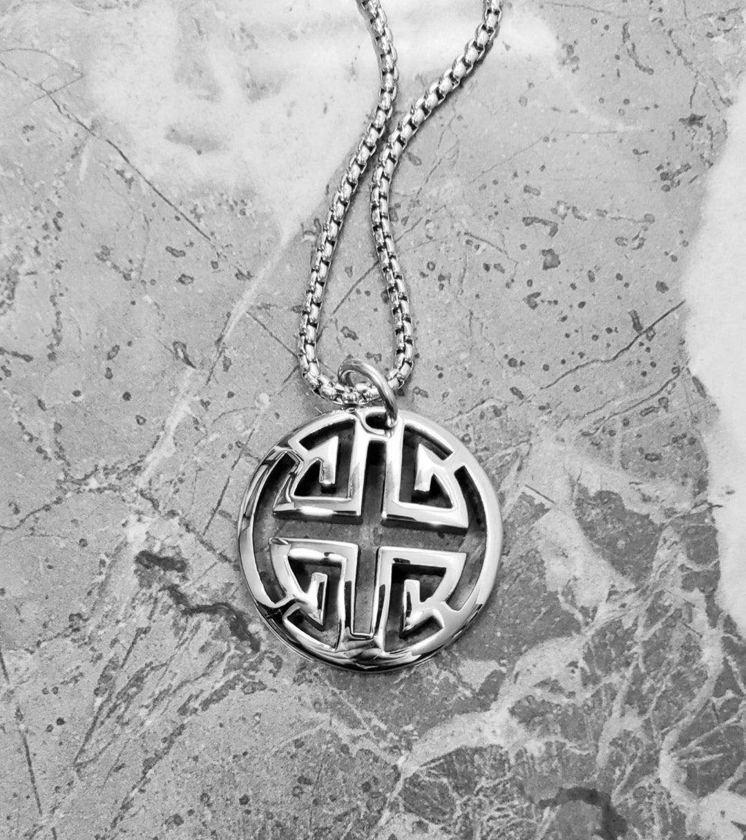Men's chinese LU Medallion Necklace Men's - Etsy
