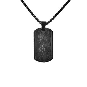 Men's graphite DOG Tag Necklace Men's Stainless Steel Carbon Graphite ...