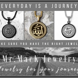 Men's "silver ALLAH Coin" Necklace| Men's Silver Stainless Steel Muslim ...