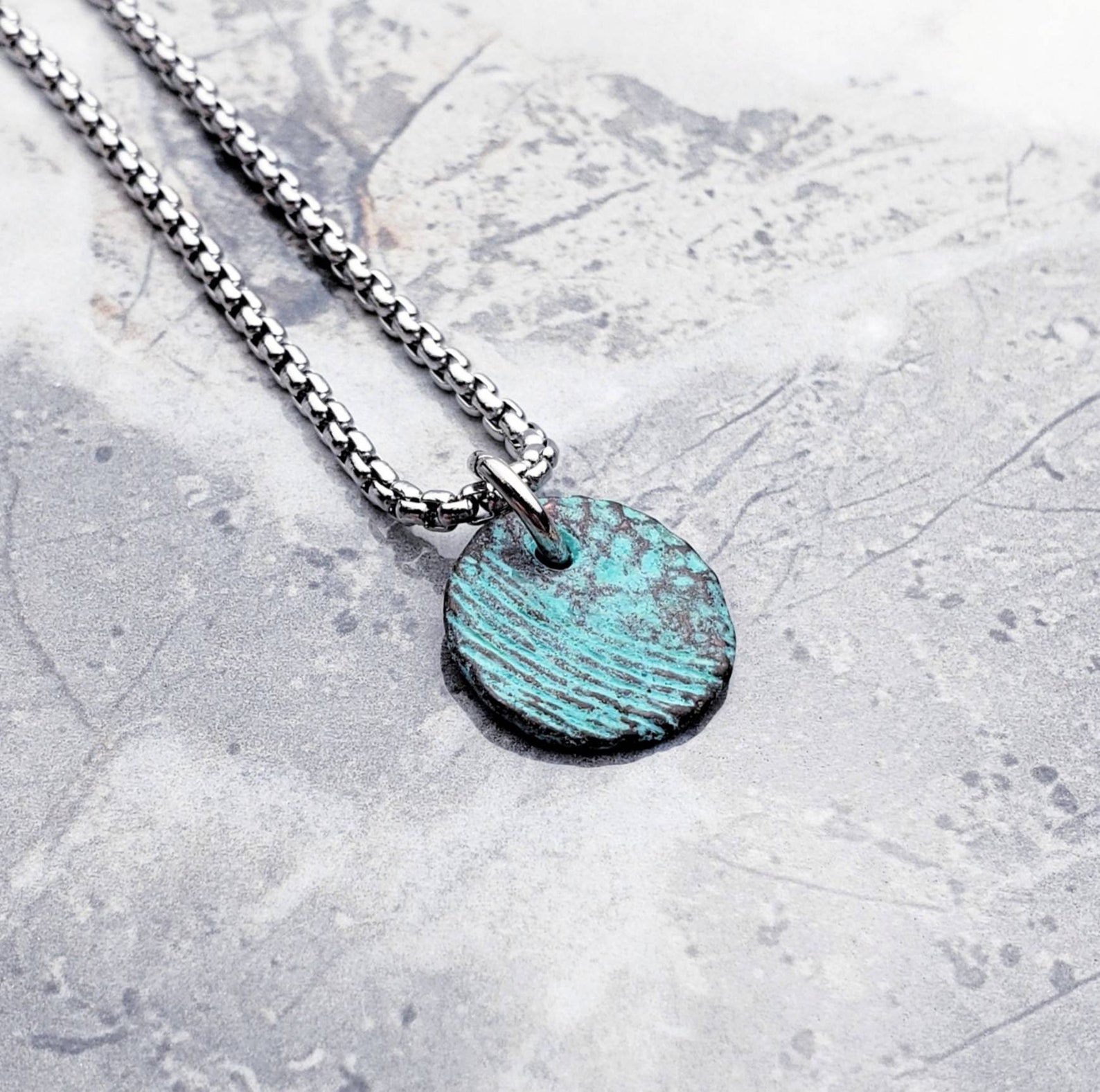 Men's rustic MYKONOS Coin Necklace Men's - Etsy